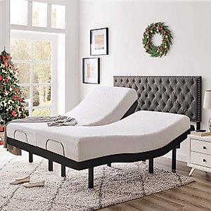 cebihy Adjustable Bed Frame, Adjustable Bed Base Split King for Stress Management, Zero Gravity Base, Head and Foot Incline with 3-Speed Massage, Anti-Snore, and Memory Pre-Sets(2pcs)