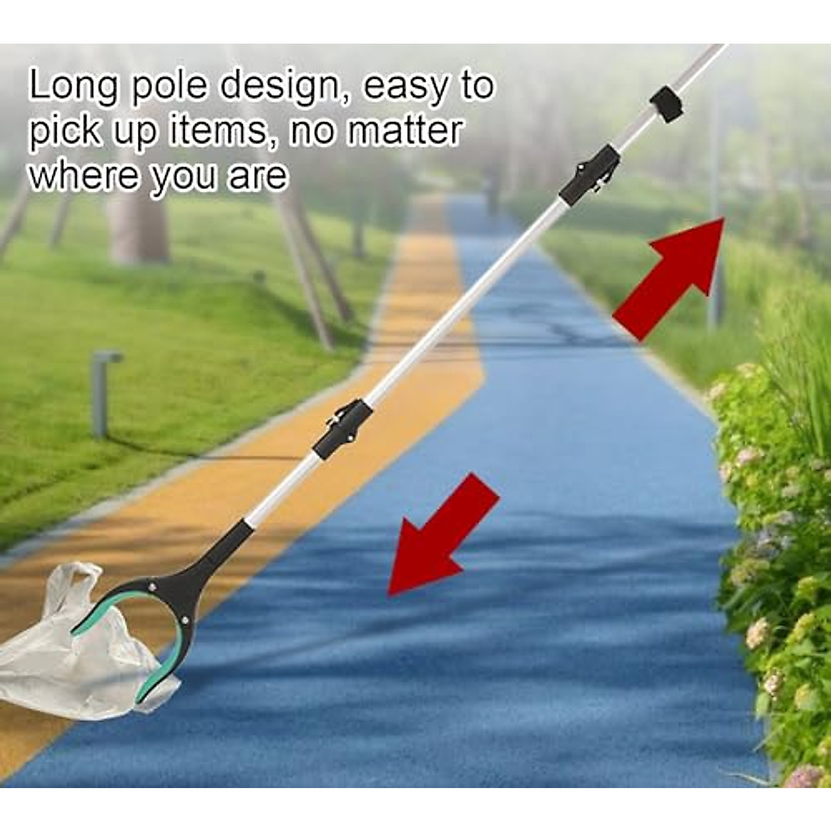 JBNCRYGD 32" Grabber Reacher Tool, Foldable Reacher Grabber Pickup Tool with 360° Rotating Jaw & Magnet, Trash Picker Upper Grabber, Lightweight Grabbers,D