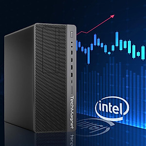 Trading Desktop PC TechMagnet, Intel Core i7 9th Gen, 16GB RAM, 512GB SSD + 2TB HDD, 4 New 22” LED Monitors, 2 Network Cards, Trading Platform Support, MTG Keyboard & Mouse Win 11 (Renewed)