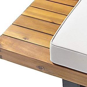 Christopher Knight Home Jerome Outdoor Acacia Wood 5 Seater Sofa Sectional, Teak and Beige