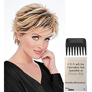 Bundle - 3 Items: Flirty Flip Wig by Hairdo, Christy's Wigs Q & A Booklet & Wide Tooth Comb - Color: SS1488