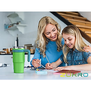 Zukro 24 oz Tumbler with Handle and Straw - Leak Proof Insulated Stainless Steel Cup with Slider Lid For Home and Travel - Double-wall Coffee Mug Keep Drinks Hot and Cold - Dishwasher Safe, No Sweat