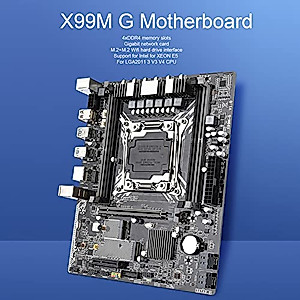 X99M G Desktop Motherboard, 4 DDR4 128GB LGA 2011 3 Computer Mainboard for Intel for XEON E5, M.2 WiFi Port M ATX Gaming Motherboards, 4 SATA3.0, 6 USB2.0, 4 USB3.0, M.2 NVME Port