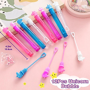 KELENO 98 Unicorn Party Favors Birthday Supplies for Girls Kids Straw Bubble Silicone Band Sticker Rainbow Unicorn Toy Gift Filler Goodie Bag Stuffer Unicorn Party Supplies
