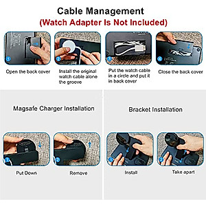 Magnetic Wireless Charger for iPhone 14/14 Plus/13/12/Pro,Pro Max,Mini, FOVAL for Detachable Magsafe Charger Stand Fast Charging Station with QC3.0 Adapter for iWatch/AirPods(Watch Cable NOT in)