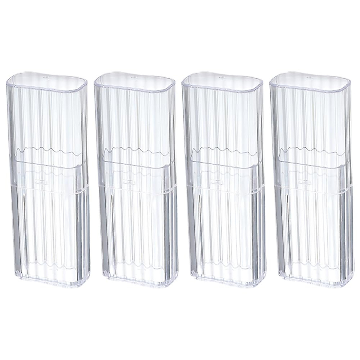 ccHude 4 Pcs Transparent Plastic Cotton Swab Holders Cotton Swab Storage Containers Travel Hair Bobby Pin Holder for Hair Ties Floss Organizer Transparent White