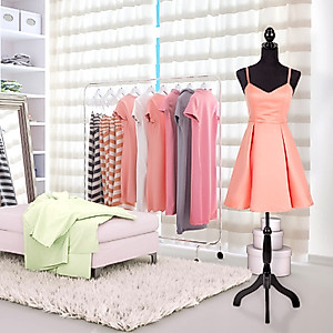 Hkeli Female Mannequin Torso Dress Form Standing Manikin Body 60”-67” Inch with Tripod Stand Height Adjustable Mannequin Body for Sewing Dress Jewelry Display Women, Black