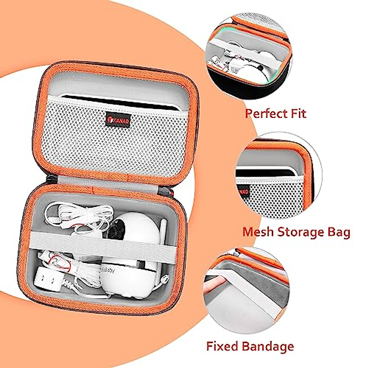 XANAD Hard Case for Infant Optics DXR-8 PRO or HelloBaby Monitor or VTech VM819-2 Video Baby Monitor