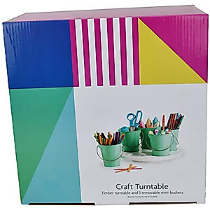 Craft Storage Turntable by Modern Retro - The Lazy Susan Art Craft Organizer Storage Bins - Organizers & Storage Containers for Crafts, Scissors, Kids Crayon Organizer Caddy! (Vivid Pink)