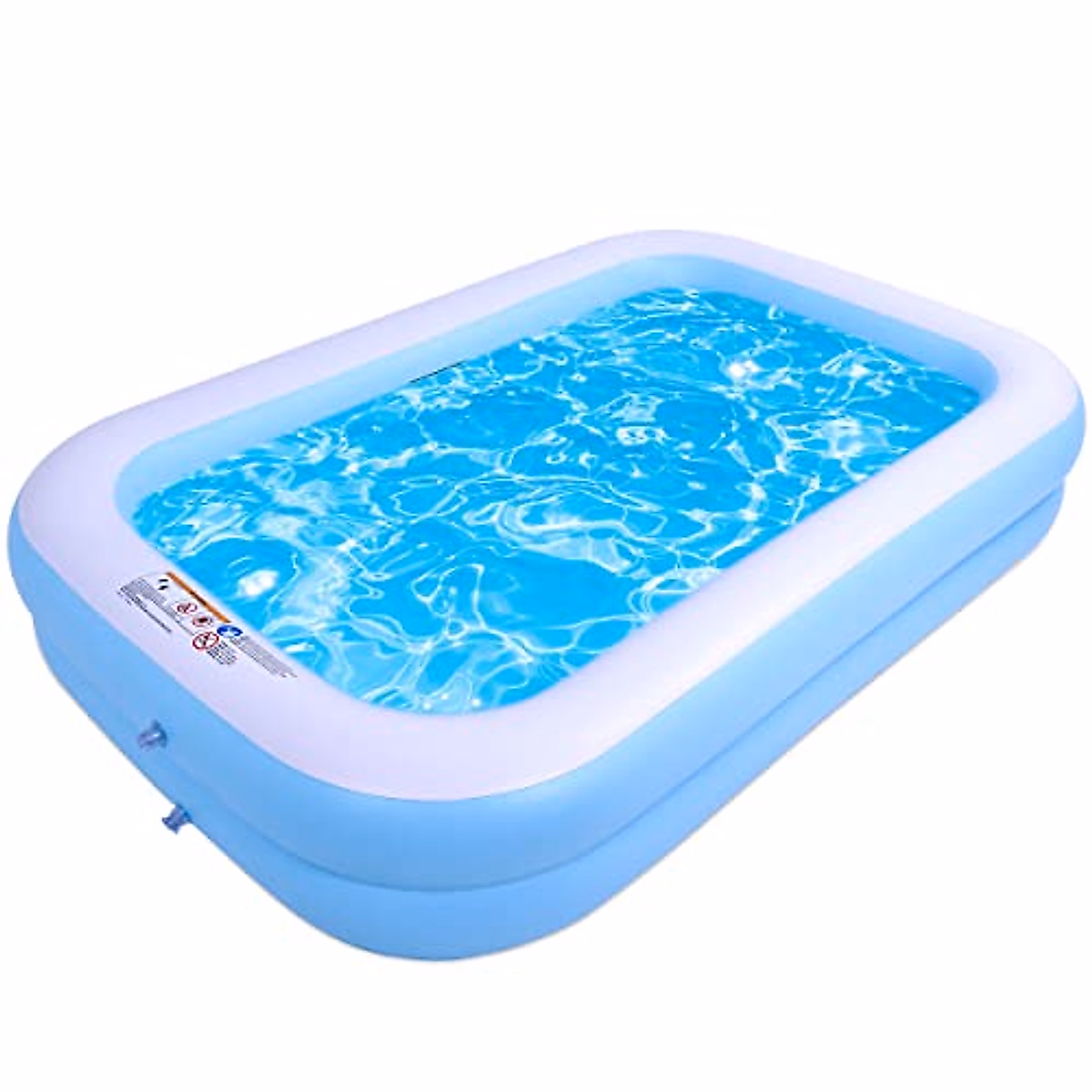 Inflatable Blow Up Kiddie Pool Family Swimming Pool 103" X 69" X 20" Family Full Size Rectangular Pool Paddling Water Splashing Ball Pool for Kids Toddler Adult for Outdoor Garden Backyard