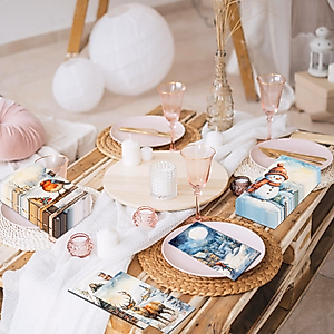 Winter Theme Napkins,40pcs Winter Wonderland Cocktail Napkins Snowman Winter Paper Napkins for Winter Christmas Holiday Bathroom Decorations