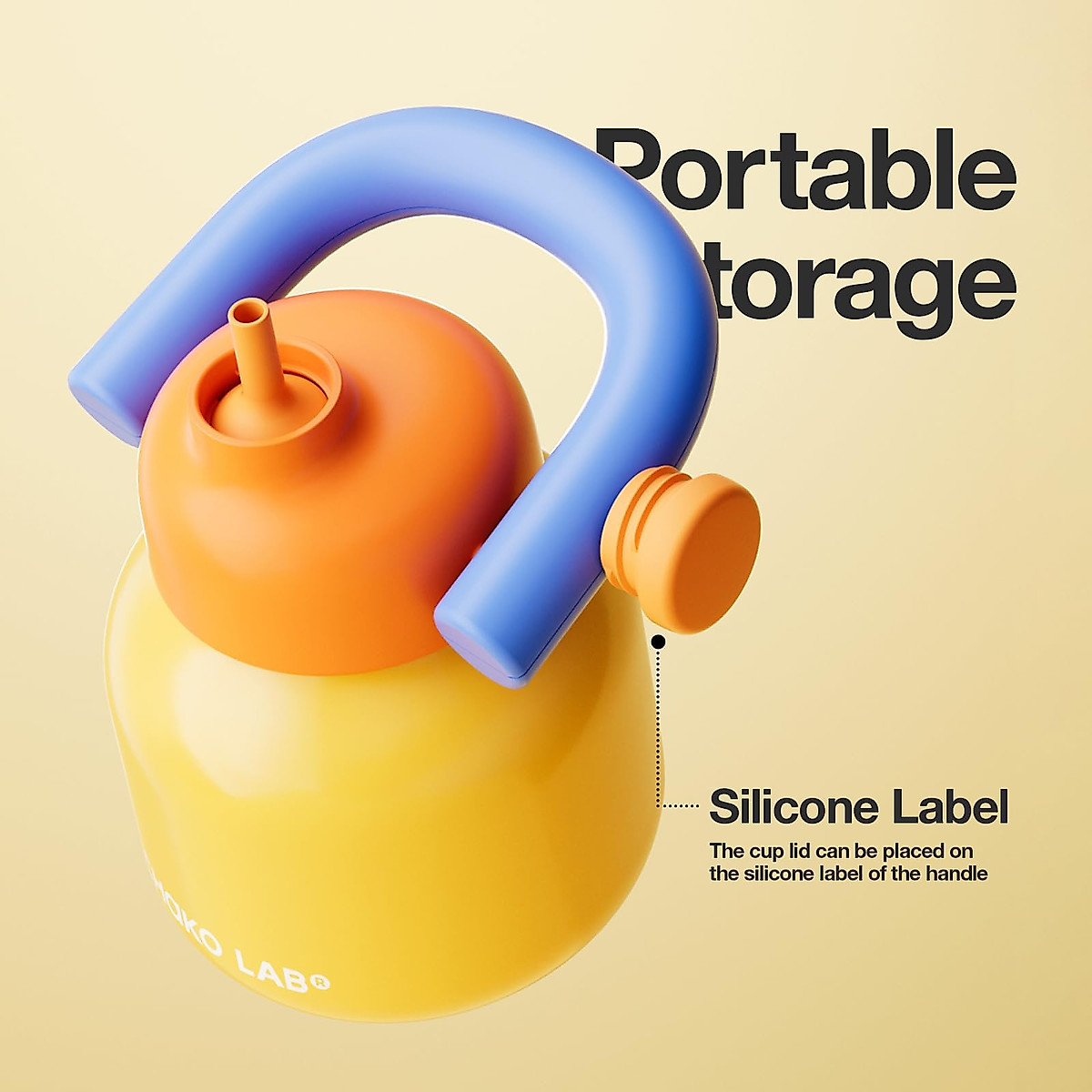 CHAKO LAB Insulated Water Bottle,Stainless Steel with Straw,Yellow&Blue,BPA free,33 oz