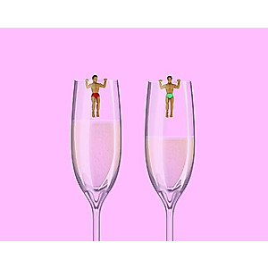 NPW Classic Themed Reusable Glass Drink Markers, 12 Count, Assorted