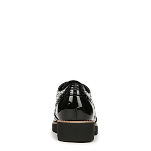 Vionic Womens Charm Alfina Comfort Lace Up Loafers- Supportive Walking Shoes for Heel Pain, Plantar Fasciitis with Orthotic Insole Arch Support Black Patent Leather 8 Wide