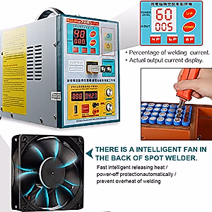 RCBDBSM 3.2KW Battery Spot Welder, Pulse Welding Machine for 4 Rows of 18650 14500 Lithium Batteries Battery Pack Work, with Cooling System and Charging Testing Function