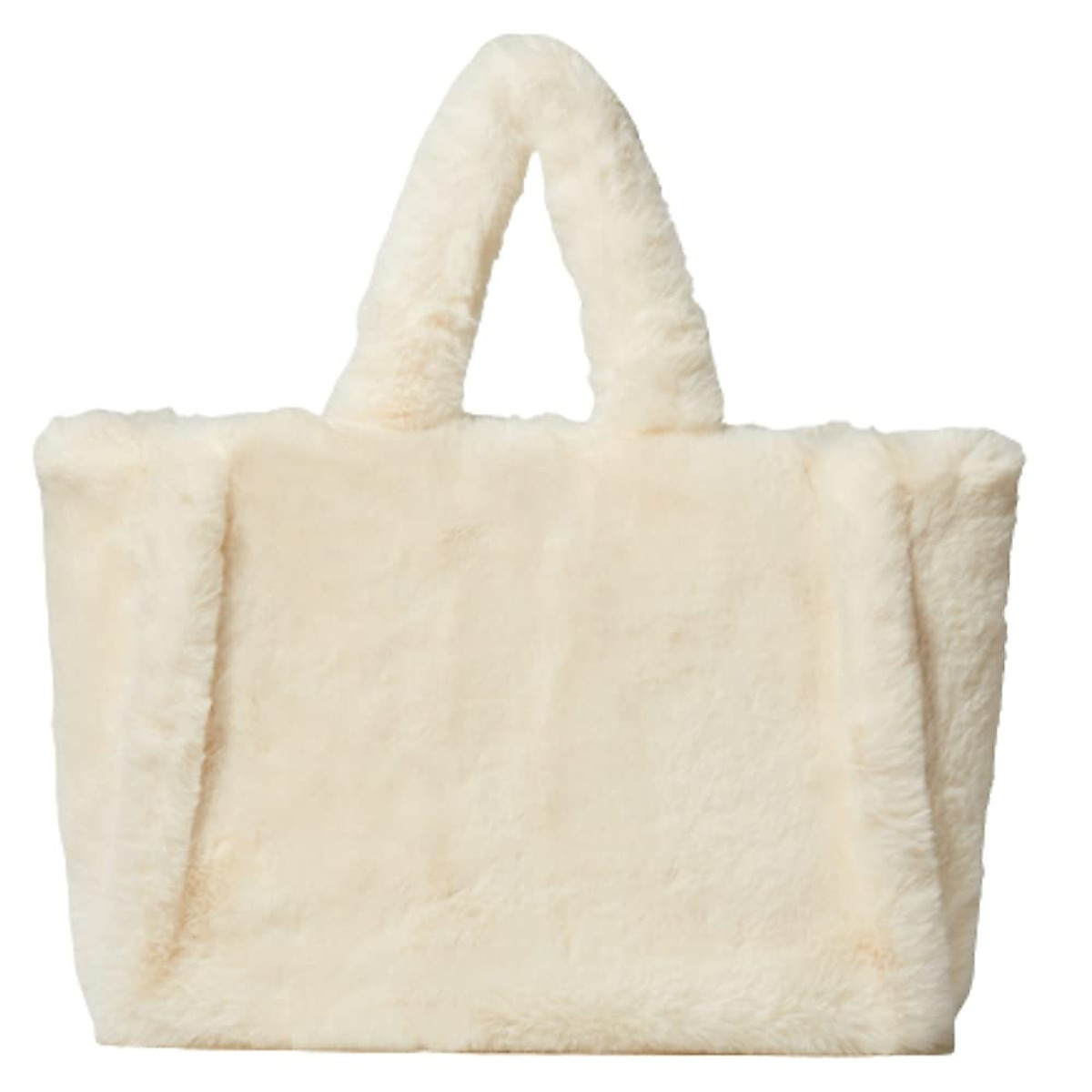 Women Tote Bag Fluffy Faux Fur Handbags Large Capacity Shopping Shoulder Bag Furry Clutch Handbag