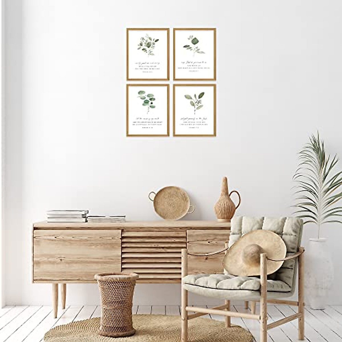 Psalms Scripture Wall Art Christian Posters, Christian wall art - Set of 4 (8x10") Bible Verses Wall Decor Bible Verse Wall Art Christian Wall Decor Christian Art Bible Scripture Wall Decor - Unframed