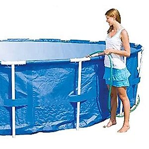 Bestway 12752E Steel Pro Above Ground Backyard Frame Pool for Kids & Adults, 15' x 48", Blue