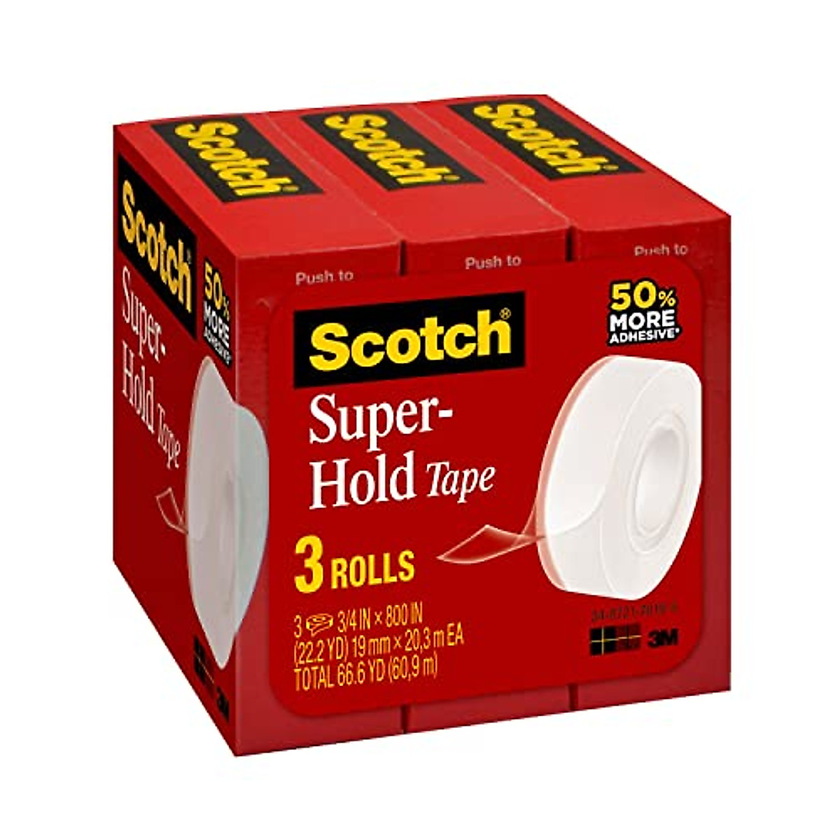 Scotch Super-Hold Tape, 3/4 in x 800 in, 3/Pack (700S3)