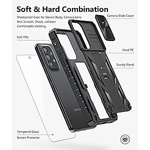 SOiOS for Samsung Galaxy A53 5G Case: Military Grade Drop Proof Protection Cover with Kickstand | Matte Textured Rugged Shockproof TPU | Protective Cell Phone Case for Galaxy A53 5G Phone