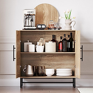 KFO Storage Cabinet with Handmade Natural Rattan Doors, Rattan Buffet Cabinet, Sideboard for Living Room, Hallway, Dining Room, Entryway