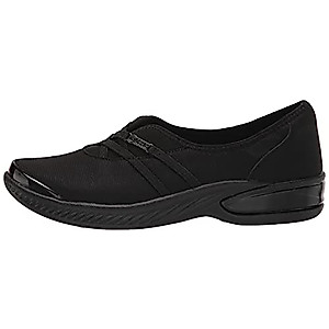 BZees Womens Niche II Ballet Flat Black Metallic 6 M