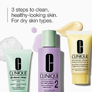 Clinique Great Skin, Great Deal Set For Dry Combination Skin Type II | Dramatically Different Lotion, All About Clean Mild Liquid Soap + Clarifying Lotion