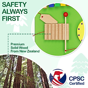 Monläurd® Crocodile Montessori Busy Board,Sensory Board,Educational Toys,Activity Cube,Wall Toys,Daycare Furniture,Playroom Furniture,Interactive Toys,Wooden Toys,Learning Toys,Boys and Girls 6 M+