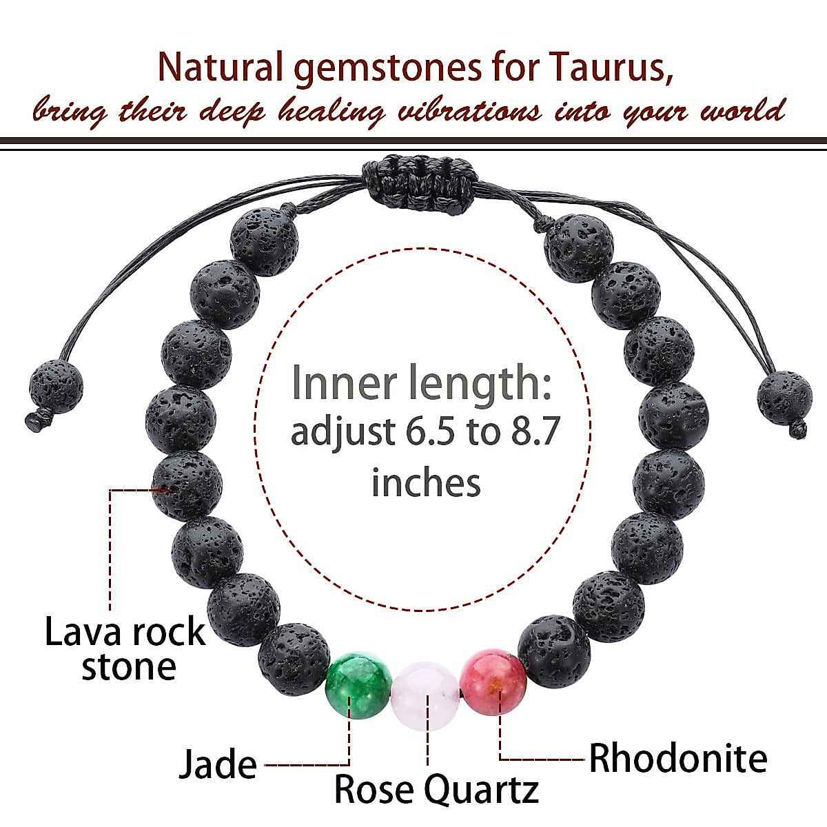 TGOLM Taurus Beads Crystal Adjustable Bracelet for Women Spiritual Jewelry Zodiac Birthday Gift