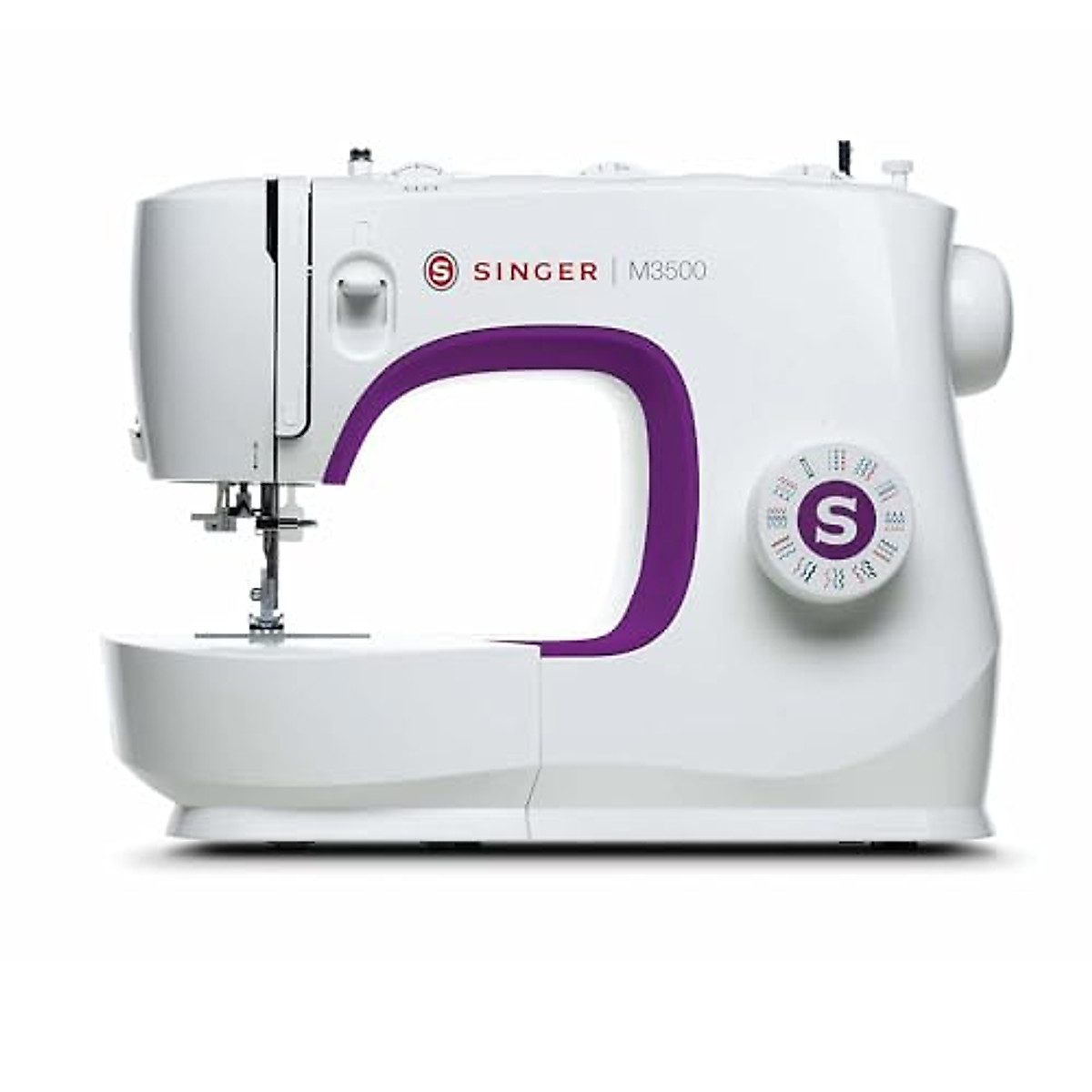 SINGER M3500 Sewing Machine With Accessory Kit & Foot Pedal - 110 Stitch Applications - Simple & Great for Beginners + SINGER Universal Hard Carrying Case for Most Free-Arm Portable Sewing Machines