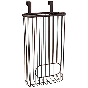 Spectrum Diversified Ashley Over-The-Cabinet Dispenser Plastic Holder for Kitchen Storage & Organization, Under Sink Organizer for Recycling Grocery Bags, Bronze