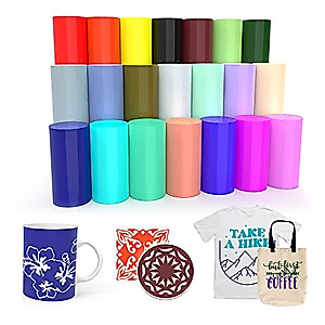 SPECUT XINPOCUT infusible Transfer Ink Sheets(21pcs/Set, 4.5'x12') - Solid Color Paper Sublimation for Cricut Mug Press, Silhouette Cameo or Heat Press Machine Sheets T-Shirts Bag