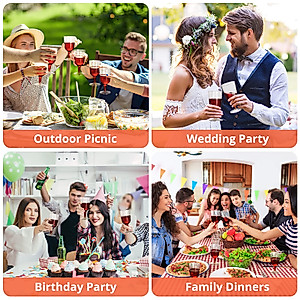 TENYASEN 30 Pack Elegant Plastic Wine Glasses for Parties, 6 Oz Gold Glitter Plastic Wine Glasses Disposable, Plastic Wine Cups for Wedding & Birthdays