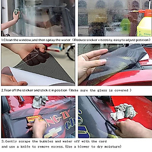 Hoa Forest Wolf Truck Rear Window Decal Tint Perforated Vinyl Graphic,Car Back Window Sticker,Animal Panel Decals Truck SUV Van 65x20inch