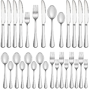 20 Piece Silverware Set Service for 4,Premium Stainless Steel Flatware Set,Mirror Polished Cutlery Utensil Set,Durable Home Kitchen Eating Tableware Set,Include Fork Knife Spoon Set,Dishwasher Safe