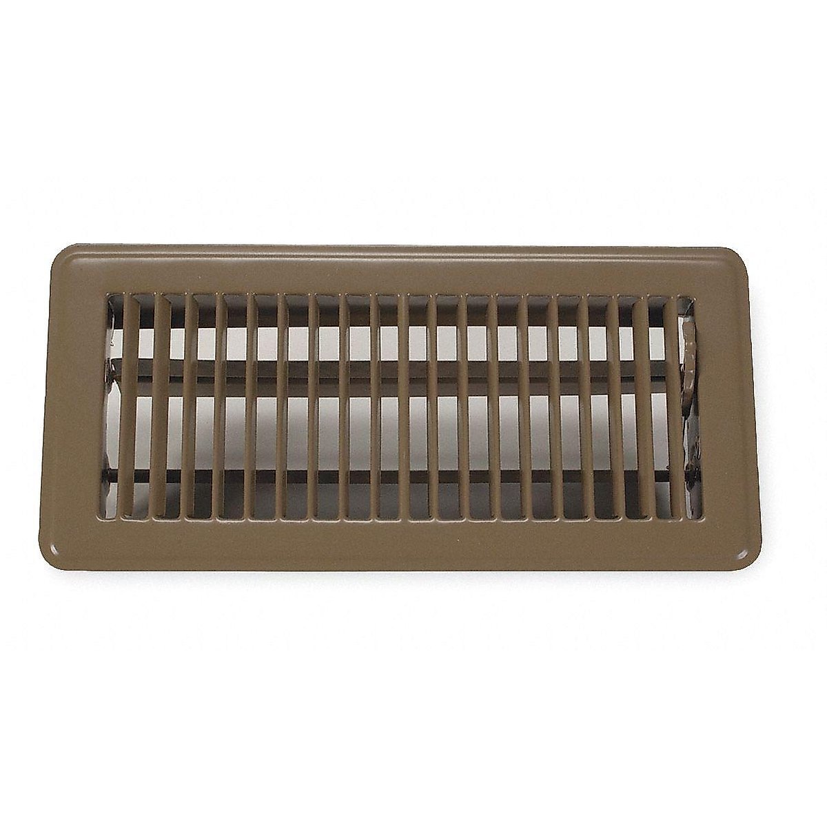 Floor Register, Louvered, Brown, 4 in Max. Duct Height (in.), 10 in Max. Duct Width (in.)-Each