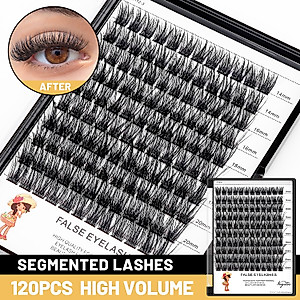 Vayator Mixed Size Kit with Applicator and Lash Bond & Seal 8-14mm/10-16mm/14-20mm Mix D Curl/DD Curl Makeup Cluster Grafting Eyelashes Individual Extension (C#8-10-12-14mm Mixed)