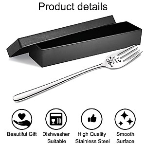 ZBBFSCSB I Love You Most Funny Engraved Forks with Gift Box, Wedding Dessert Forks Anniversary Family Party Birthday Christmas Gifts, Anniversary Wedding Gift for Wife Husband, Gift for His Her