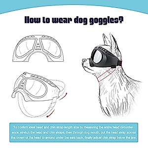 ENJOYING Small Dog Goggles Anti-UV Puppy Sunglasses Soft Pet Motorcycle Eyewear Fog-Proof Windproof Shatterproof Dog Glasses for Small-Medium Dogs, Sliver