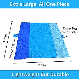 Pickle & Olive ez clipz- Fort Building Kit- Large Lightweight Blanket and Clips to Attach to Furniture-Best Gift for Kids/Children