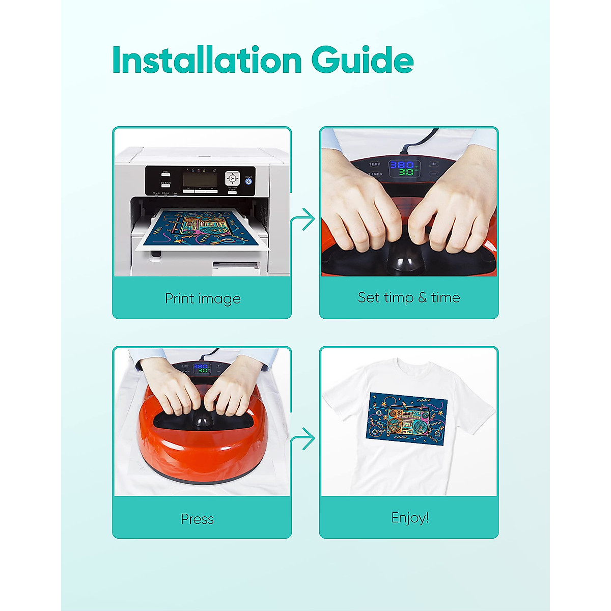 ecodot 400ML Sublimation Ink Refill for Epson WF7710 ET2720 ET4700 ET15000 ET2760 ET2750 WF7820 Inkjet Printers Heat Press Transfer on Plates, Mugs, Polyester Shirts, Phone Cases etc