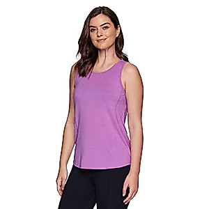 RBX Yoga Tank Top for Women Super Soft Stretchy Tank Relaxed Fit Workout Tank Top Sleeveless Gym Tee Airy Breathable Running Tank Top Camisole Seamed Orchid Purple L