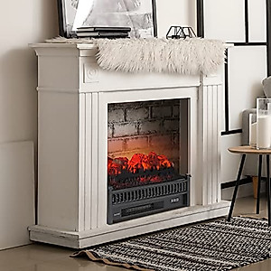 ROVSUN 23” Electric Fireplace Insert Log Set Heater w/Remote Control, Overheat Protection, Realistic Flame Effect Ember Bed, Adjustable Flame Brightness, CSA Certified, for Living Room Bedroom, 1400W