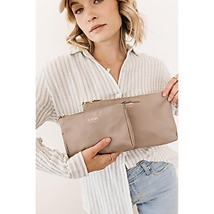 JuJuBe New 3-Piece Pouch Set, Diaper Bag Organizing Pouches, Convertible to Small Purse with Crossbody Strap, Perfect for Travel, Zipper Cosmetic or Makeup Pouch, Large, Medium, and Small, Taupe