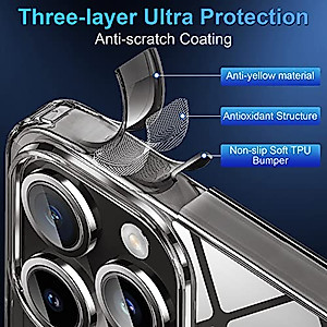 [2023 New] for iPhone 14 Pro Max Case with MagSafe, [Strong Magnet] [10FT Military Grade Protection] [Non-Yellowing] Magnetic Clear Slim Thin Cover for Apple 14 Pro Max Phone Case (Clear-Mag Safe)