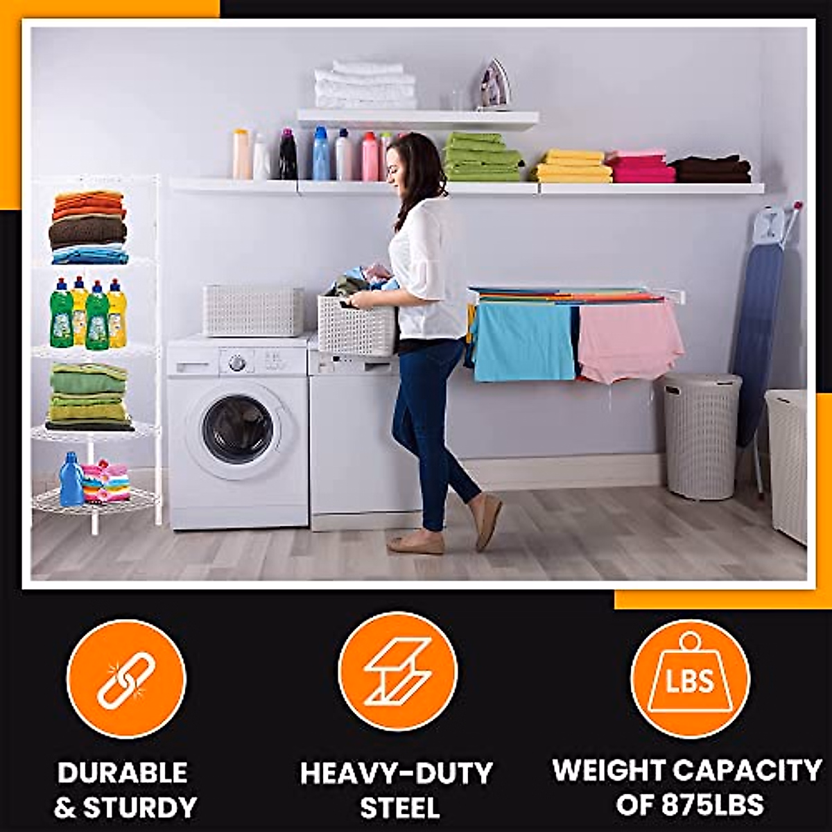 Juggernaut Storage White 5-Tier Corner Steel Wire Shelving Unit (14 in. W x 47 in. H x 14 in. D), WSCR141447-5WH