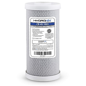 Hydronix CB-45-1005 Whole House or Commercial NSF Coconut Activated Carbon Block Water Filter, 4.5" x 10" - 5 Micron