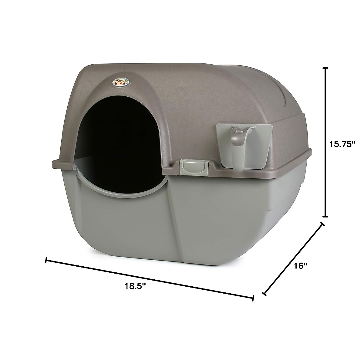 Omega Paw Self-Cleaning Litter Box, Regular, Taupe