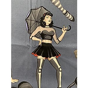 Alexander Henry Haunted House 8827 A Charcoal Gorgeously Goth BTY