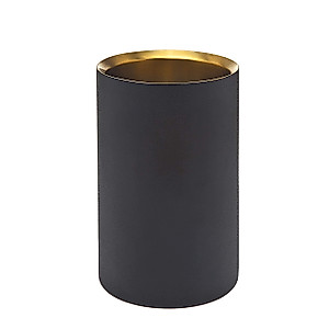 Wine Cooler Ice Bucket Beverage Chiller Barware Black and Gold - Godinger